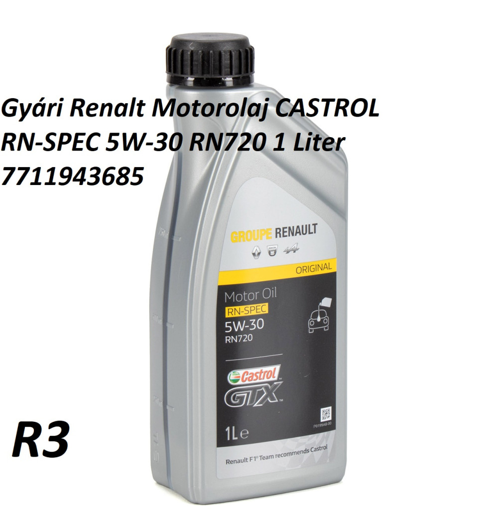 Gyári Renalt Motorolaj CASTROL RN-SPEC 5W-30 RN720 1 Liter 7